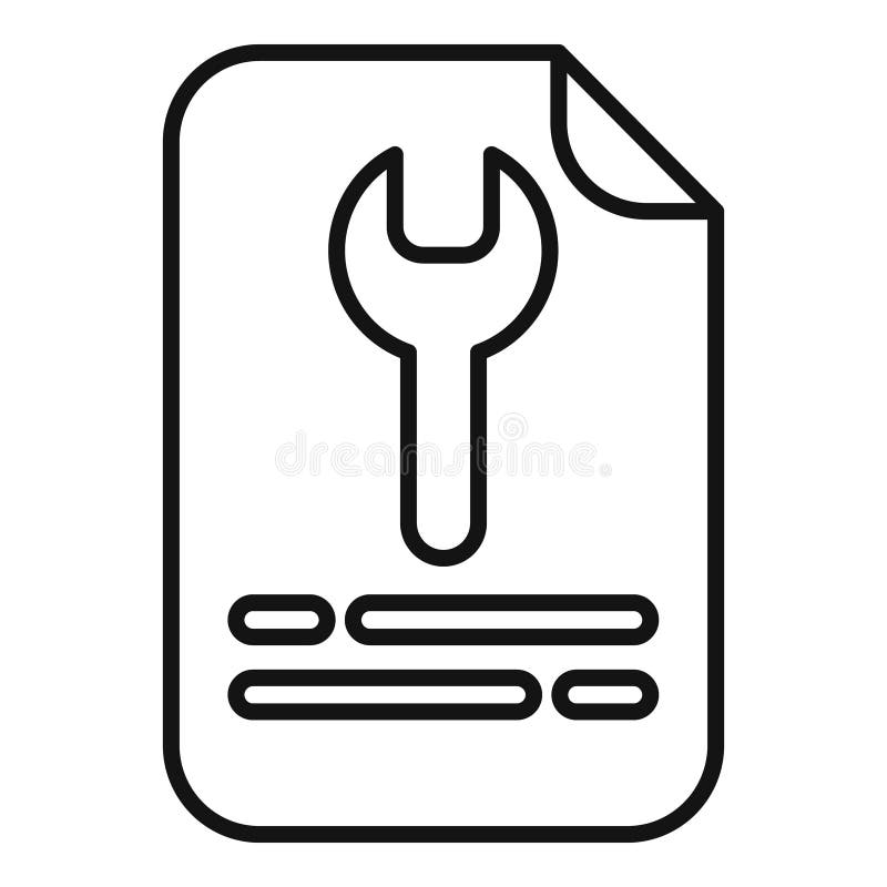 Gear Cog Manual Icon Outline Vector. Papers Mobile Stock Vector ...