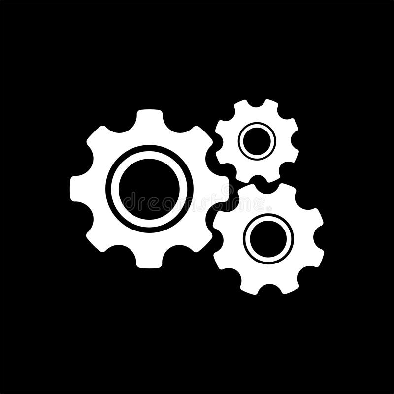 5 Gear or Cog Vector Icon in Dark Background Stock Vector ...