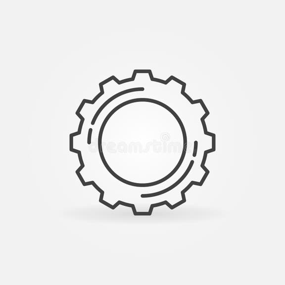 Gear or Cog Wheel Outline Vector Settings Concept Icon Stock Vector ...