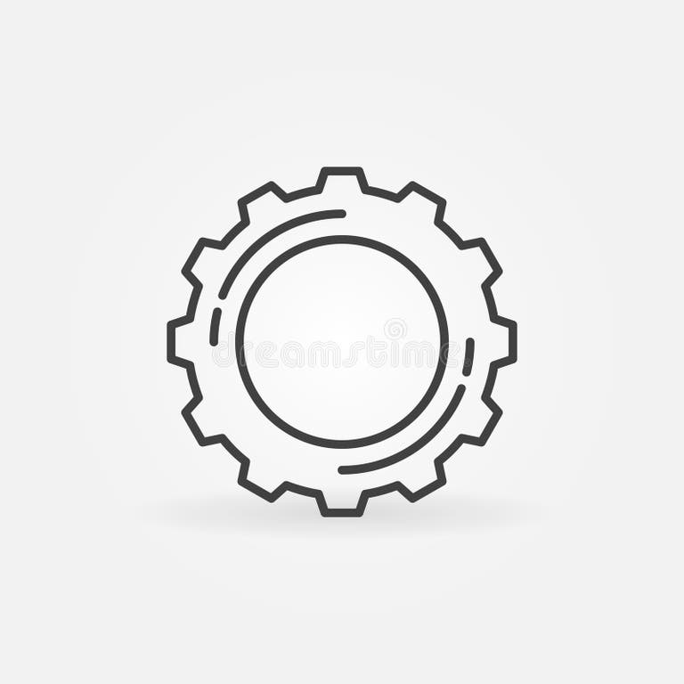 Gear or Cog Wheel Outline Vector Settings Concept Icon Stock Vector ...