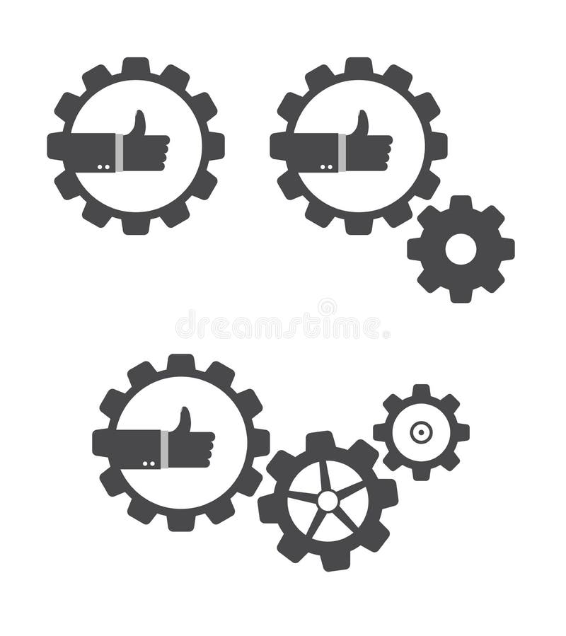 Gear Cog Wheel with Thumb Up Stock Vector - Illustration of machinery ...