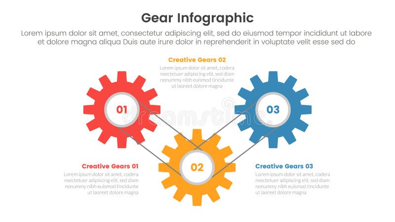 Gear Cogwheel Infographic Template Banner with Unbalance Vertical ...