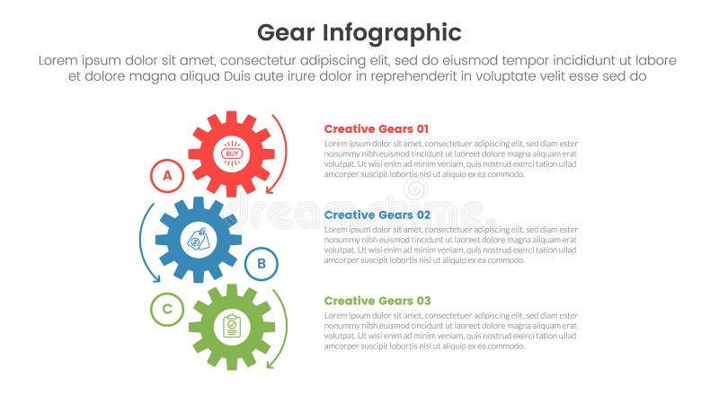 Gear Cogwheel Infographic Template Banner with Vertical Gear Structure ...
