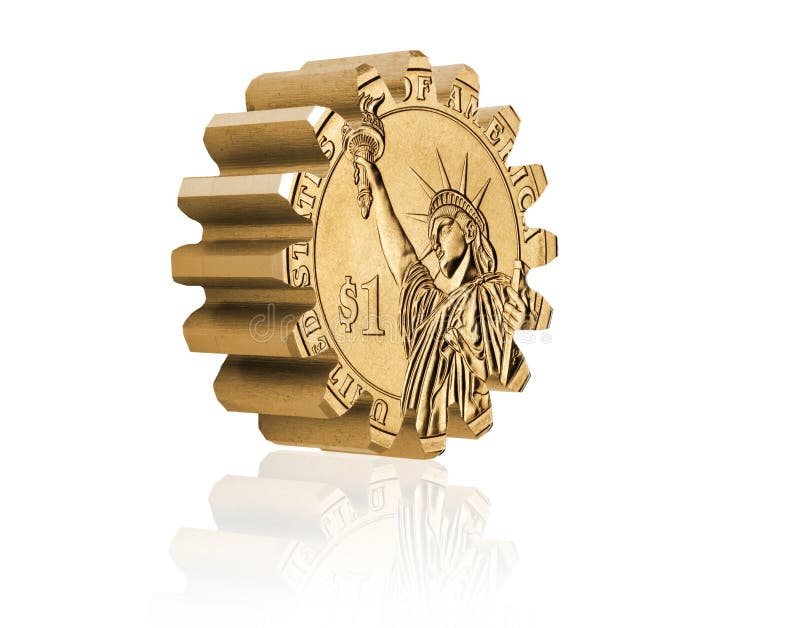 Gear coin stock photo. Image of cash, industry, precision - 22411340