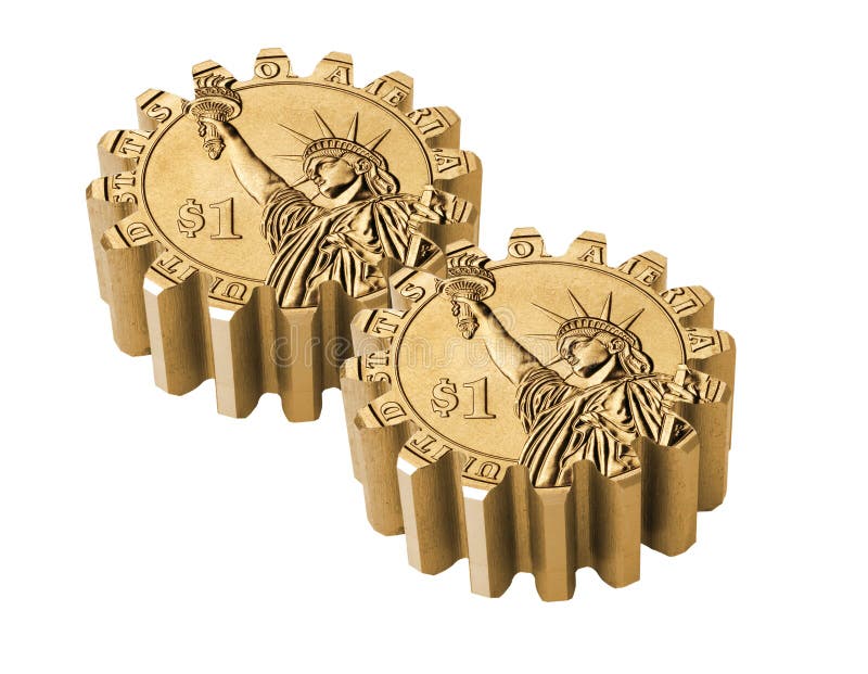 Gear coin stock image. Image of cash, european, metal - 22411383