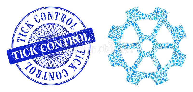 Distress Tick Control Badge and Triangle Gear Mosaic Stock Vector ...