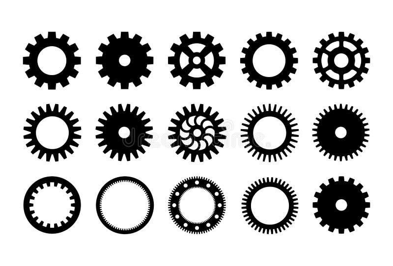 Different gear shapes stock vector. Illustration of collection - 40866333