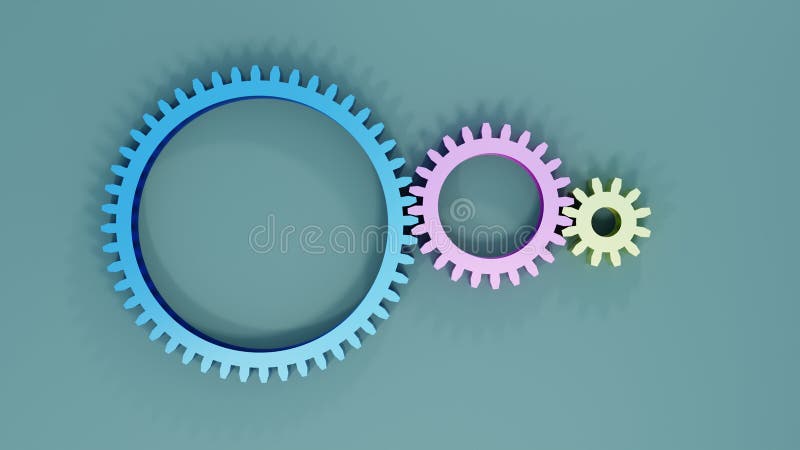 Gear Collection. Gear Machine 3D Rendering Stock Illustration ...