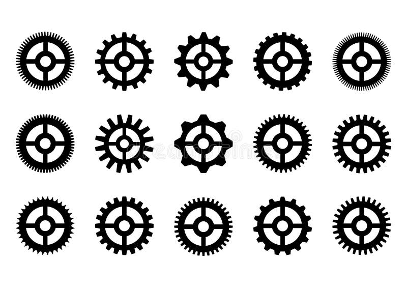 Gear Collection Machine Gear Stock Vector - Illustration of engineering ...