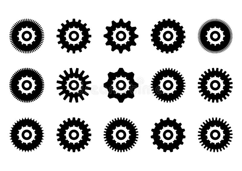 Gear Collection Machine Gear Stock Vector - Illustration of iron, metal ...