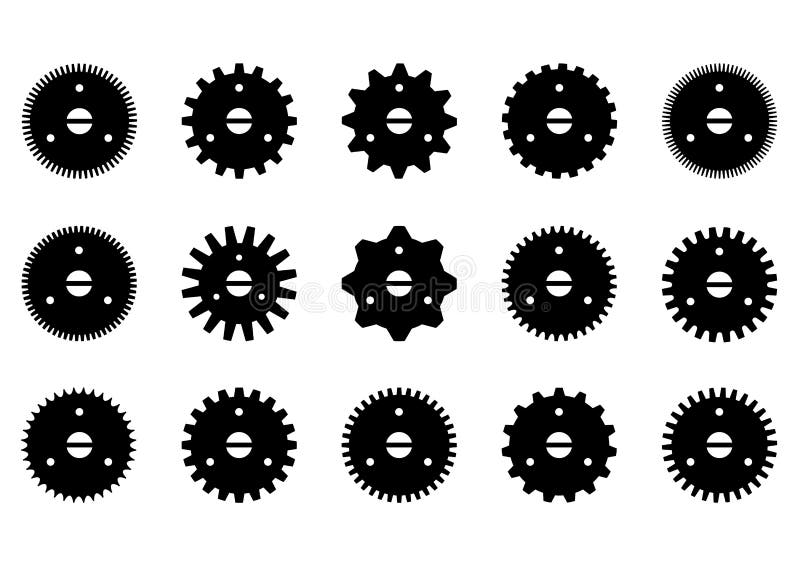 Gear Collection Machine Gear Stock Vector - Illustration of circle ...