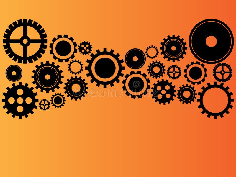 Orange Gears Background Illustration Stock Vector - Illustration of ...