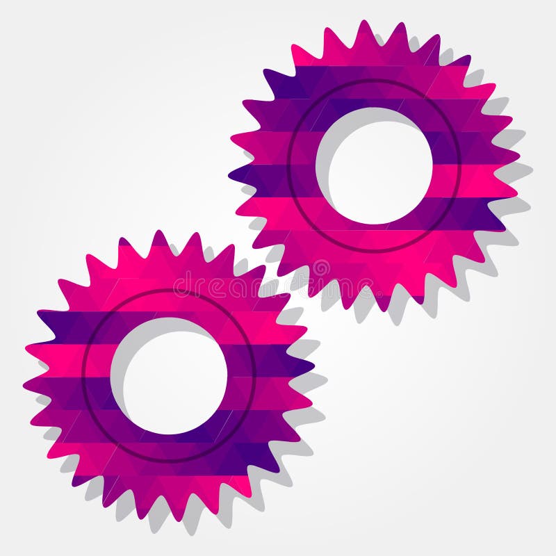 Gear with Colorful Triangles Stock Vector - Illustration of power ...