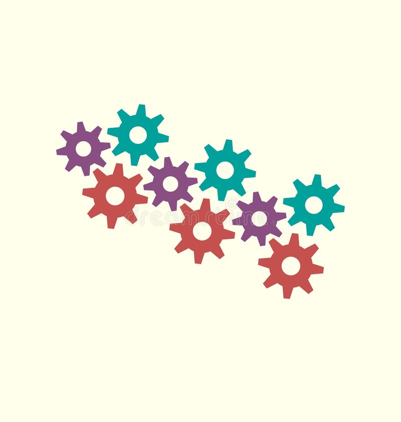 Gear colors stock vector. Illustration of blue, mechanical - 60543427
