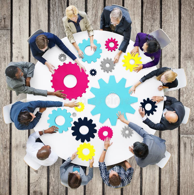 Gear Connection Corporate Team Teamwork Meeting Concept Stock Image ...