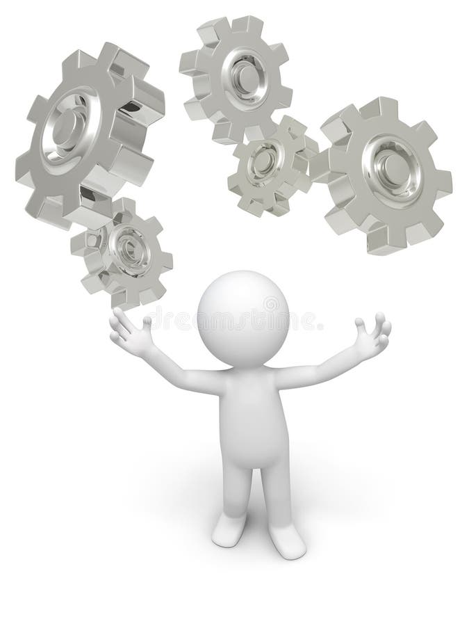 Man with gear stock illustration. Illustration of object - 78617487
