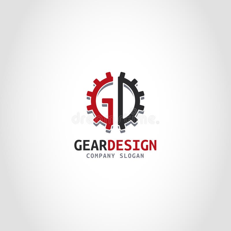 Gear Design is a Letter GD Logo with Gear Style Stock Vector ...