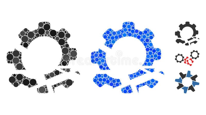Gear Destruction Mosaic Icon of Circle Dots Stock Vector - Illustration ...