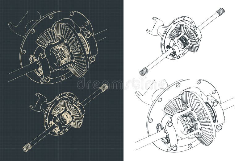 Gear Differential drawings stock vector. Illustration of component ...