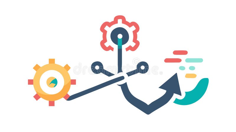 Gear Driven Anchor, Mechanical Innovation Symbol, Vector Design ...