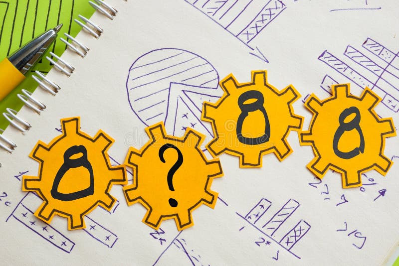 Gear with Employee Figures and Question Mark. Recruitment Process ...