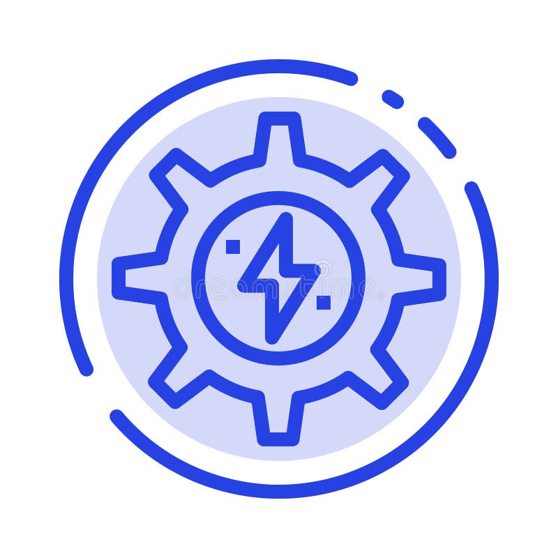 Gear, Energy, Solar, Power Blue Dotted Line Line Icon Stock Vector ...