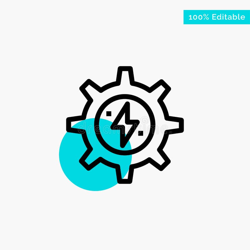 Gear, Energy, Solar, Power Turquoise Highlight Circle Point Vector Icon ...
