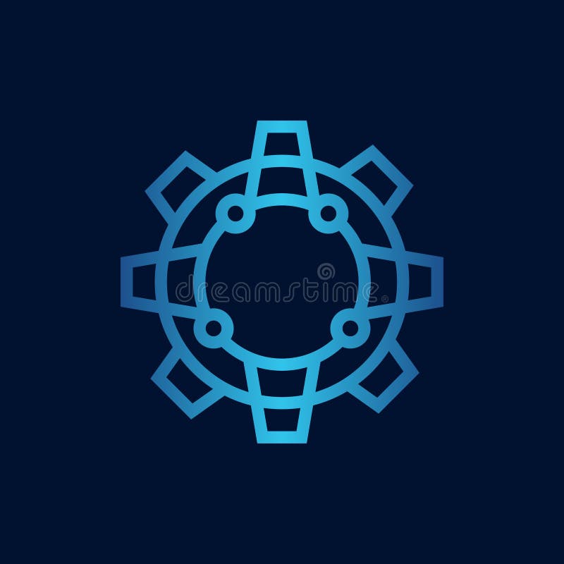Engine Technology Line Icon, Outline Symbol, Vector Illustration ...