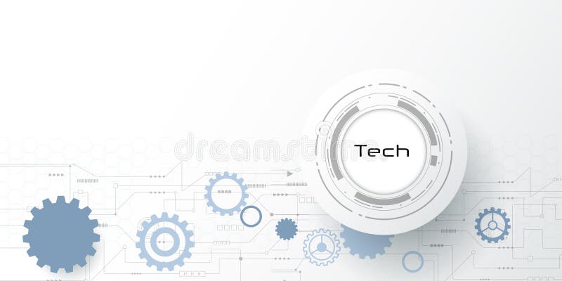 Vector Abstract Design Gear Wheel on Motherboard or Circuit Board ...