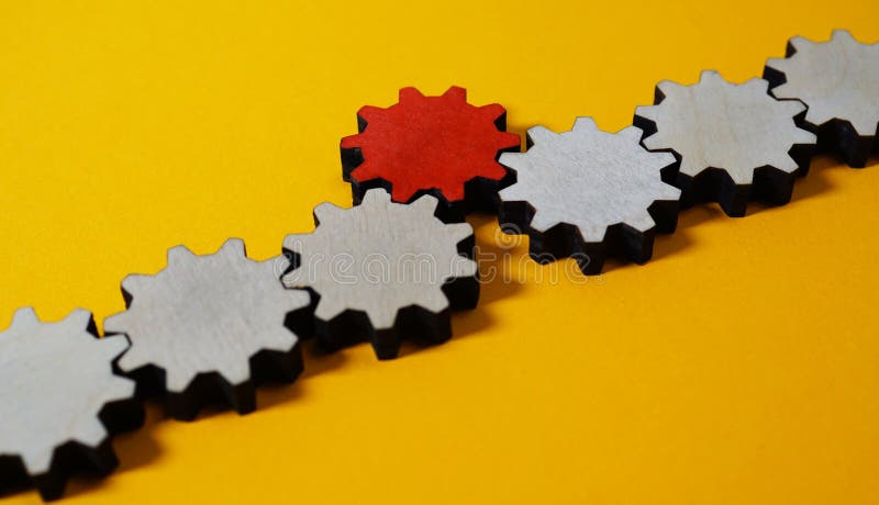 Gear with an Extra Wheel. Weak Link and Teamwork. Stock Photo - Image ...