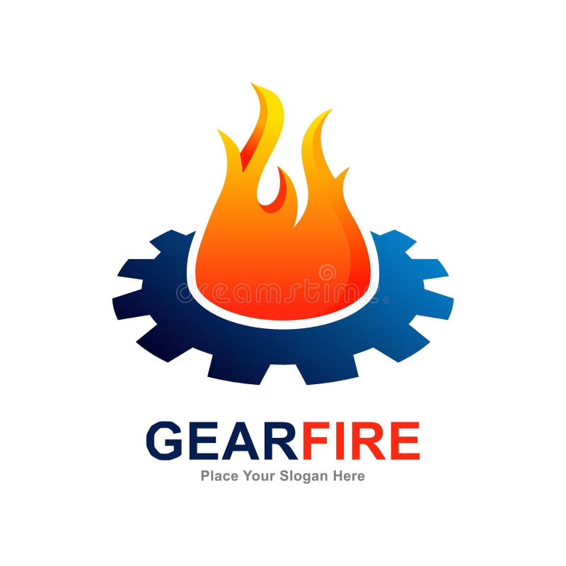 Gear fire logo vector icon stock vector. Illustration of logo - 276166001