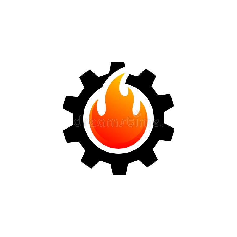 Gear Fire Vector Logo Icon Template Stock Vector - Illustration of ...
