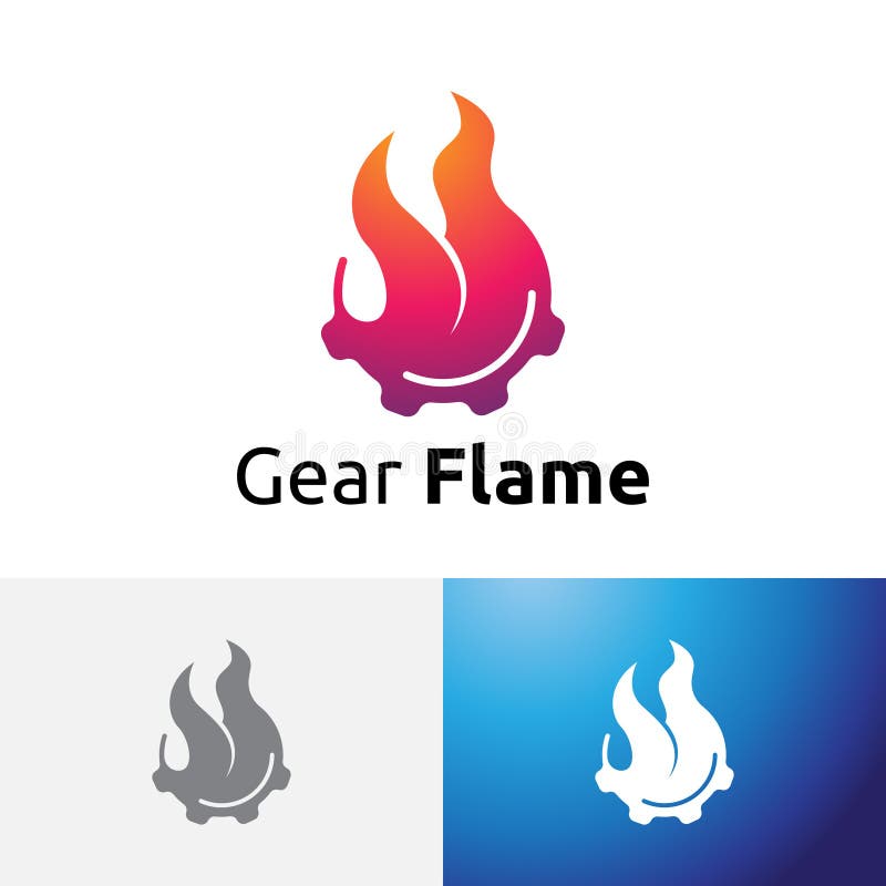 Gear Flame Fire Hot Energy Factory Logo Stock Vector - Illustration of ...