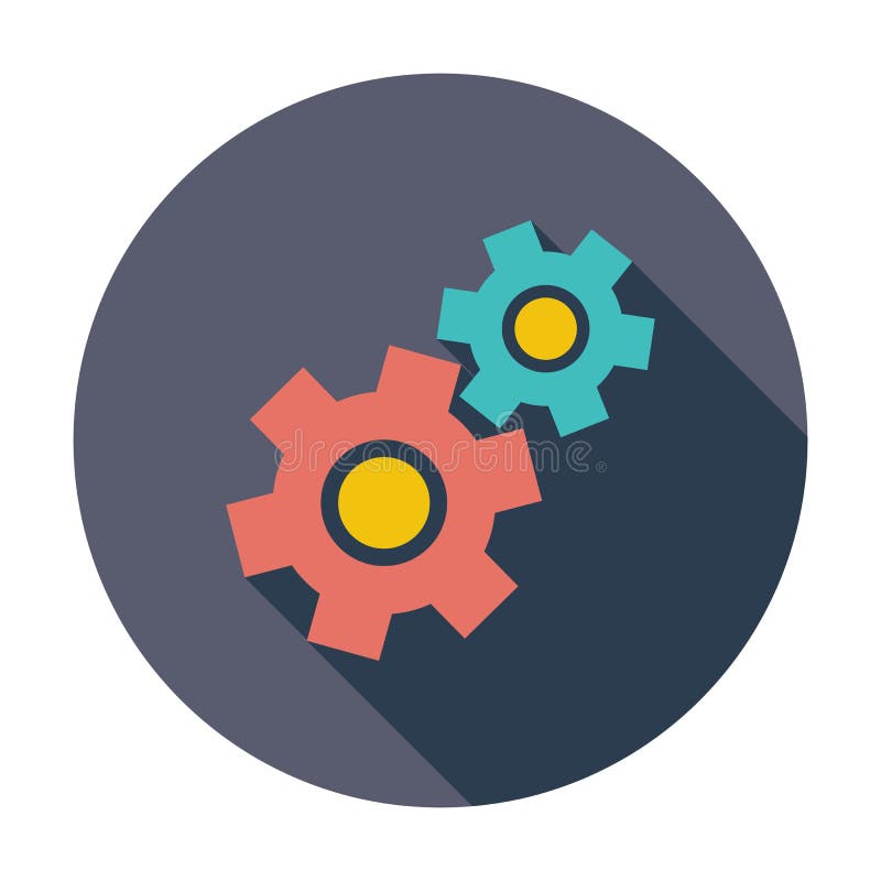Gear flat icon. stock vector. Illustration of frame, interface - 92001732