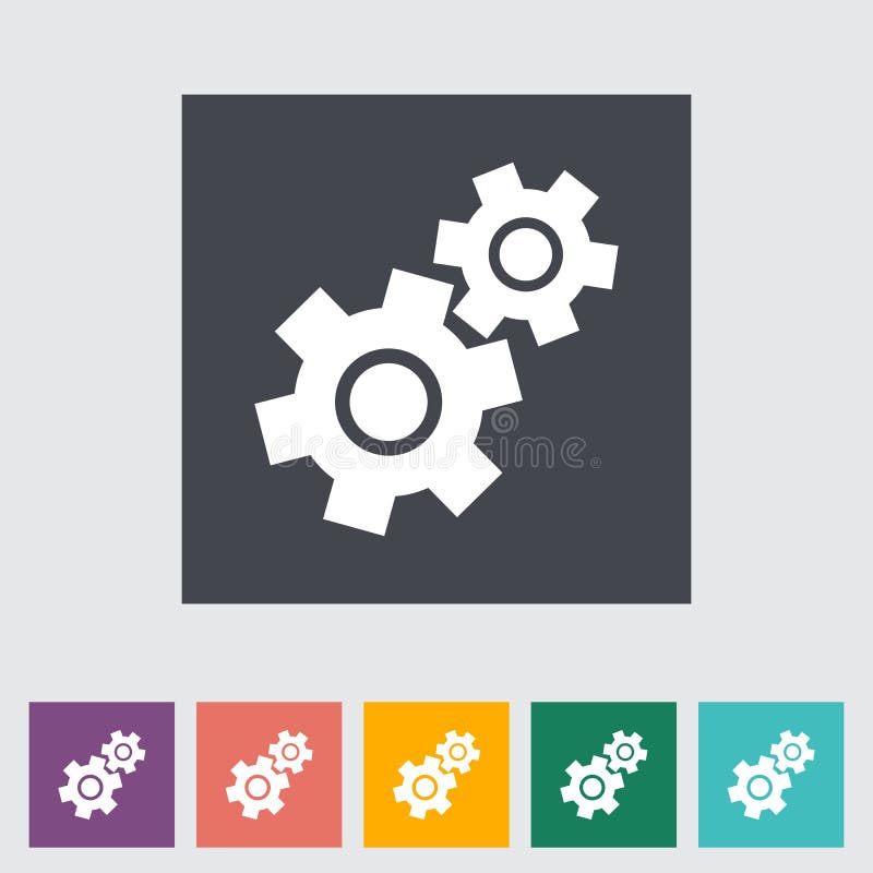 Gear flat icon. stock vector. Illustration of metal, mechanical - 90676540