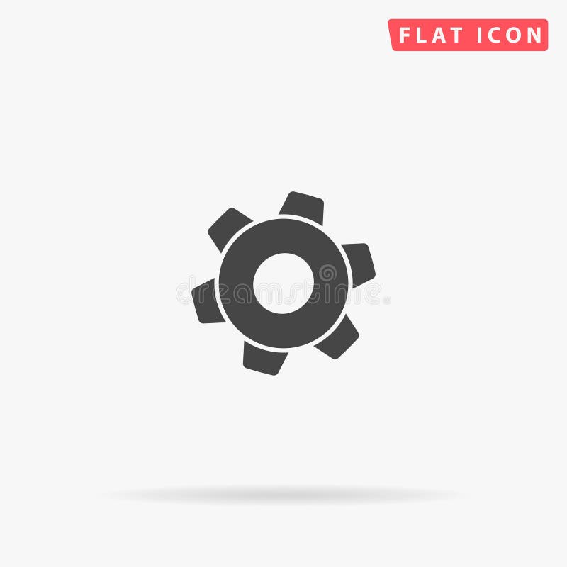 Gear flat vector icon stock vector. Illustration of cogwheel - 243831024