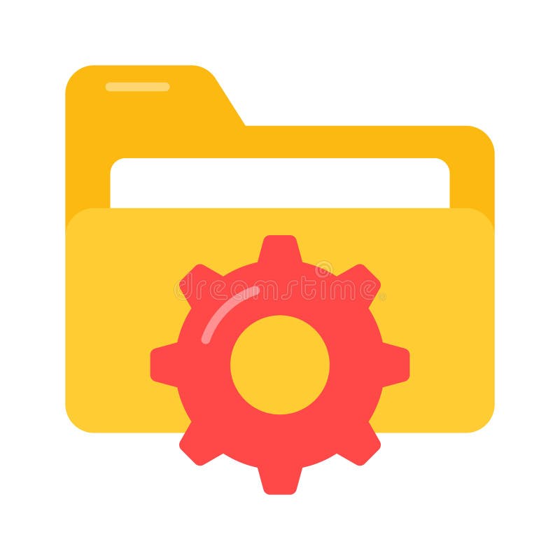 Gear with Folder, Icon of Folder Setting in Modern Style Stock Vector ...