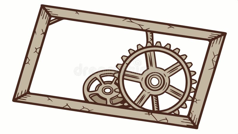 Gear Frame Design, Mechanical Border, Industrial Style, Decorative Art ...
