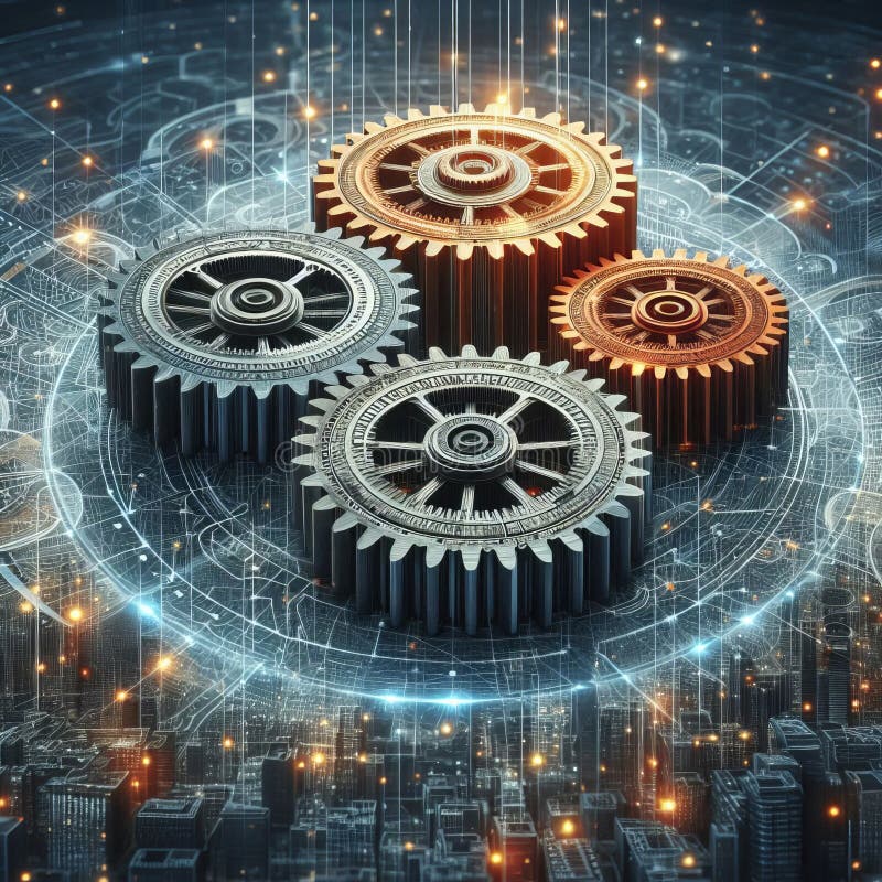 Gear a Gear with Interlocking Teeth Symbolizing the Mechanical N Stock ...