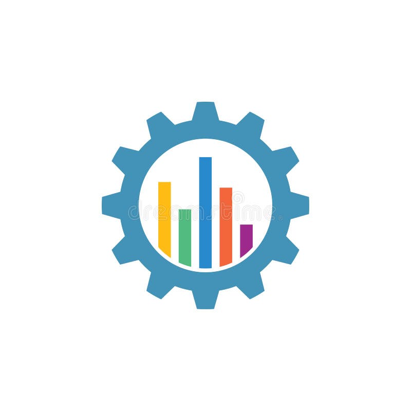 Gear Graph Diagram Finance Vector Icon Illustration Stock Vector ...