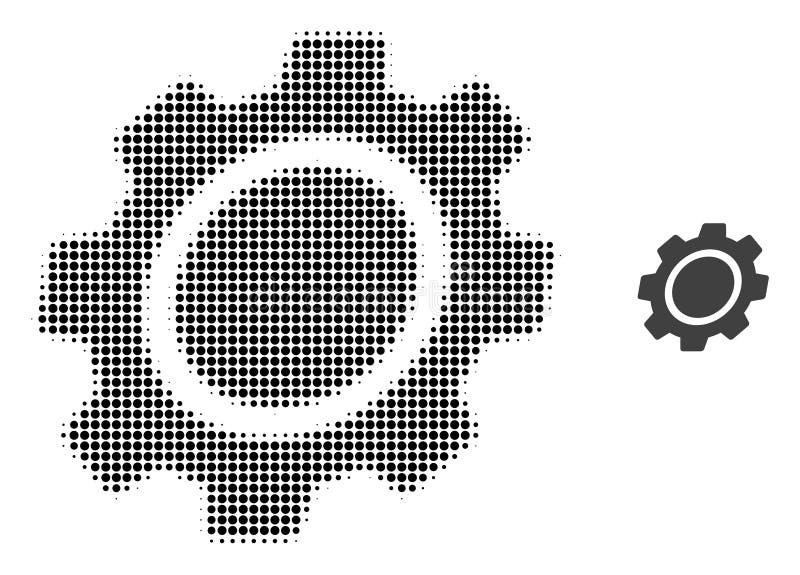 Gear Halftone Dot Icon stock vector. Illustration of system - 219310831