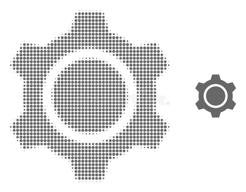 Gear Halftone Dotted Icon stock vector. Illustration of machine - 219309120