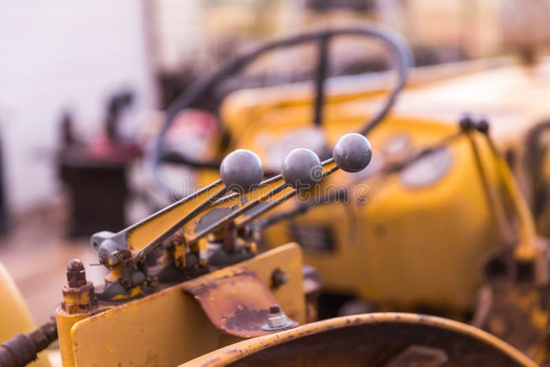Gear Handles on Old Tractor Stock Image - Image of construction, heavy ...