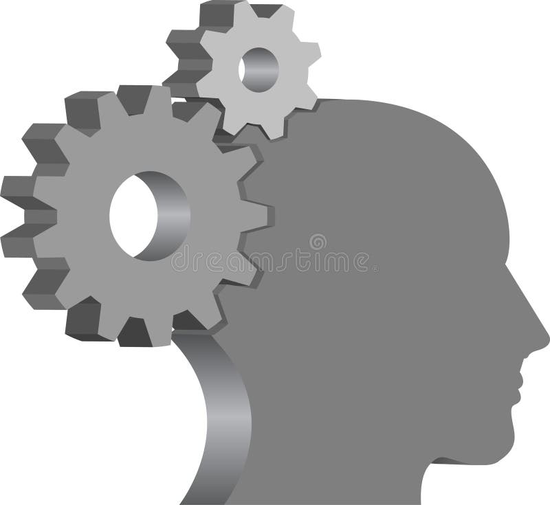 Gear Head Logo stock vector. Illustration of drawing - 30709103