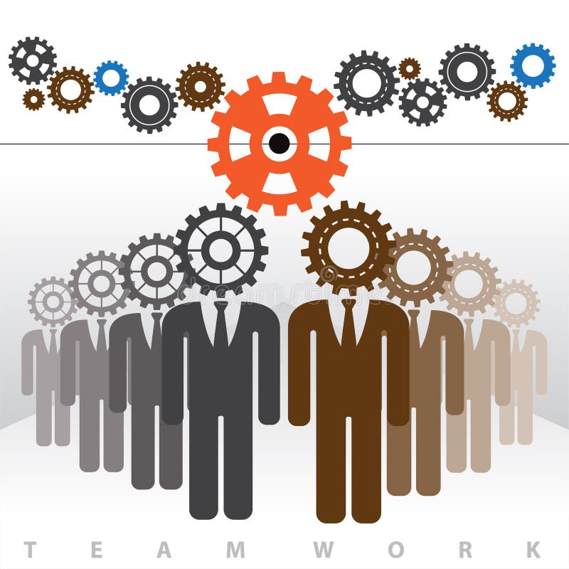 Gear Head Businessman Icon. Teamwork Stock Vector - Illustration of ...
