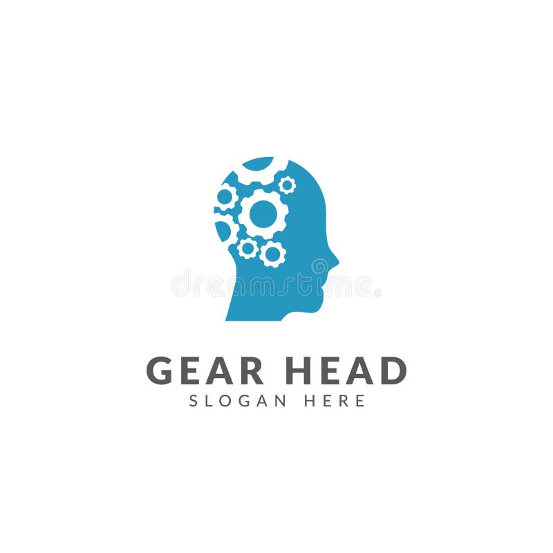 Gear Head Logo Vector Design Template Stock Vector - Illustration of ...