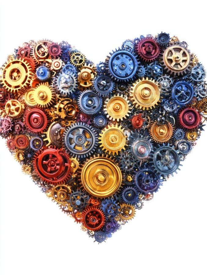Gear Heart on White Background Stock Image - Image of modern ...