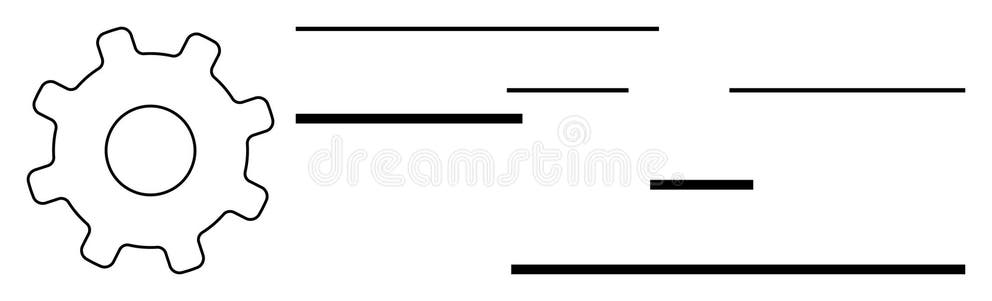 Gear and Horizontal Lines Representing Progress and Streamlined ...