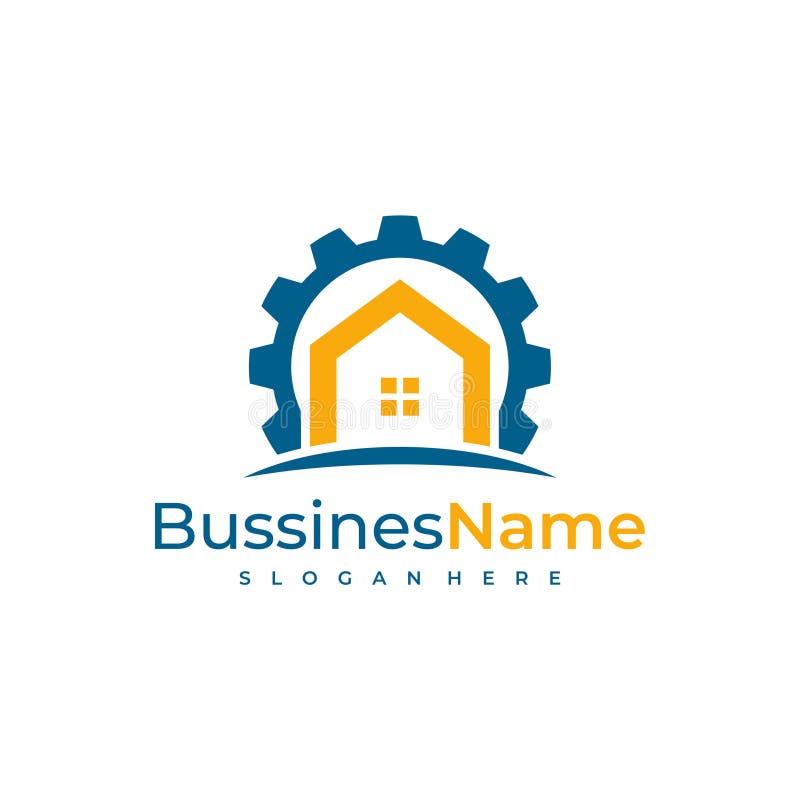 Gear House Logo Vector Template. Creative House Logo Design Concepts ...