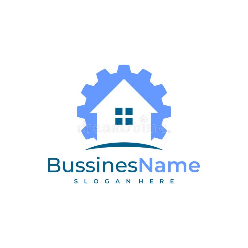 Gear House Logo Vector Template. Creative House Logo Design Concepts ...